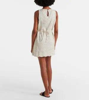 Faithfull The Brand Iria Polka Dot Linen Mini Dress