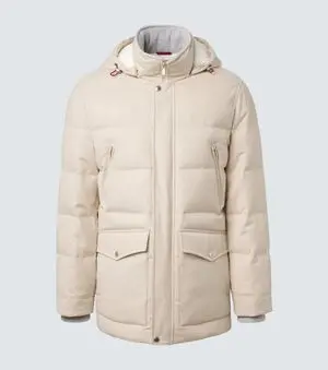 Brunello Cucinelli Wool Flannel Down Parka - Beige