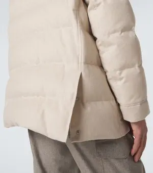 Brunello Cucinelli Wool Flannel Down Parka - Beige