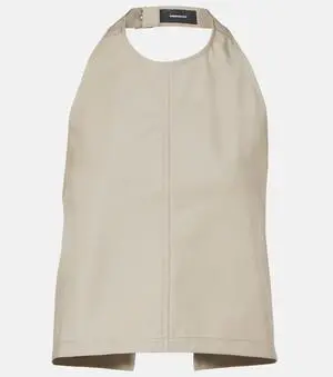 Wardrobe.NYC Halterneck Cotton-blend Top - Grey