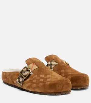 Burberry Urchin Shearling-lined Suede Clogs