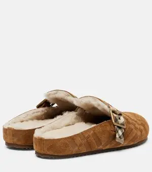 Burberry Urchin Shearling-lined Suede Clogs