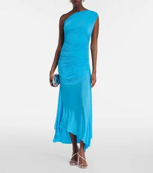 Alex Perry Gathered Jersey Cocktail Dress - Blue