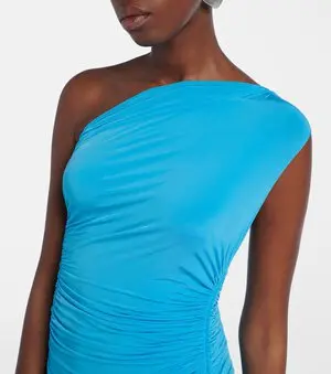 Alex Perry Gathered Jersey Cocktail Dress - Blue