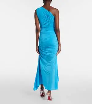 Alex Perry Gathered Jersey Cocktail Dress - Blue