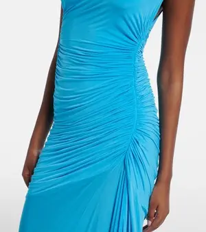 Alex Perry Gathered Jersey Cocktail Dress - Blue