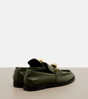 Bottega Veneta Astaire Knot Leather Loafers - Green