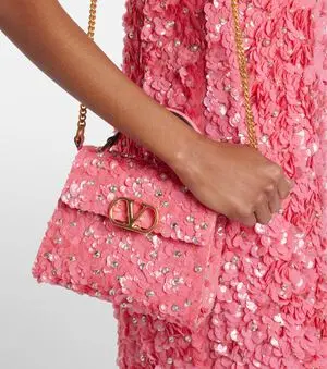Valentino Garavani Vsling Mini Sequined Top-handle Bag