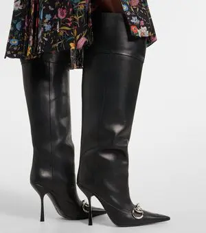Gucci Boulevard Horsebit Leather Knee-high Boots