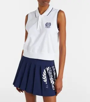 Polo Ralph Lauren Wimbledon Cotton-blend Piqué Sleeveless Top