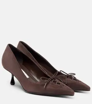 JIMMY CHOO Scarlett Suede Pointed Toe Pumps - Brown