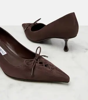 JIMMY CHOO Scarlett Suede Pointed Toe Pumps - Brown