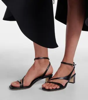 JIMMY CHOO Faye Leather Slingback Sandals