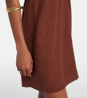 VIX PAULA HERMANNY Astera Halterneck Linen-blend Minidress
