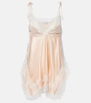 Magda Butrym Lace-trimmed Silk Satin Camisole - Orange