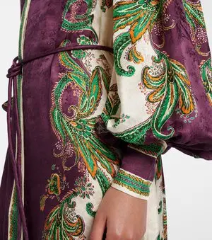 ALEMAIS Ruthie Floral Silk Shirt Dress - Purple