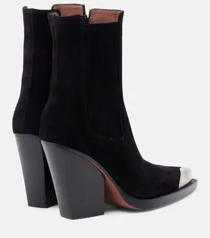 Paris Texas Embellished Suede Ankle Boots