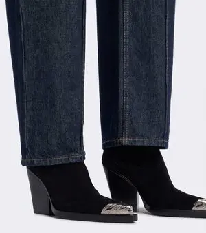 Paris Texas Dallas Embellished Suede Ankle Boots