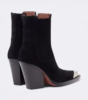 Paris Texas Dallas Embellished Suede Ankle Boots