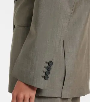 Victoria Beckham Beatrice Wool And Mohair Blazer - Grey