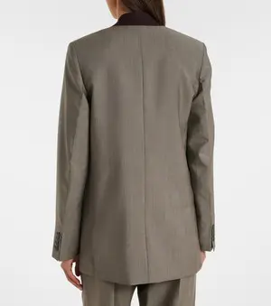 Victoria Beckham Beatrice Wool And Mohair Blazer - Grey
