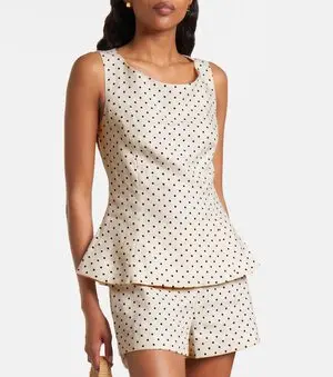 Faithfull The Brand Lila Polka-dot Linen Shorts