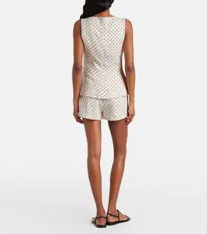 Faithfull The Brand Lila Polka-dot Linen Shorts