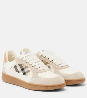 Burberry Terrace" Leather And Suede Sneakers - Beige