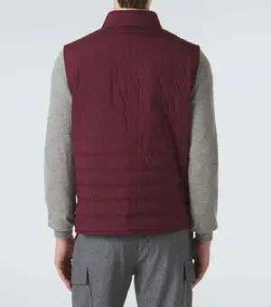 Brunello Cucinelli Technical Down Vest - Burgundy