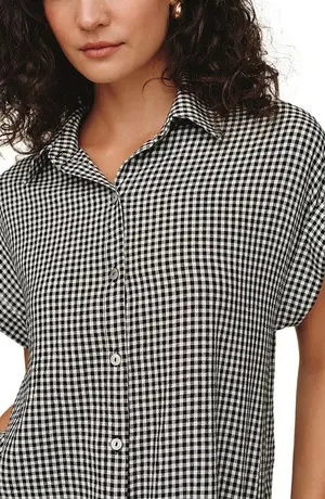 Bella Dahl Gingham Short Sleeve Shirt