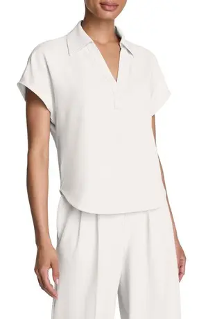 Spanx Oversize Short Sleeve Collared Shirt Ivory