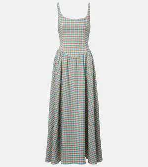 Faithfull The Brand Chiara Checked Cotton-blend Midi Dress