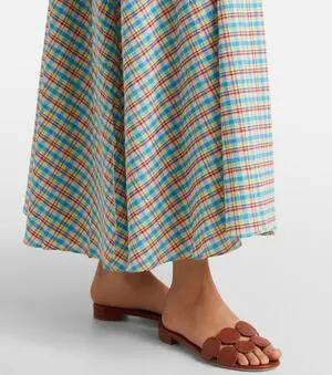 Faithfull The Brand Chiara Checked Cotton-blend Midi Dress