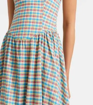 Faithfull The Brand Chiara Checked Cotton-blend Midi Dress