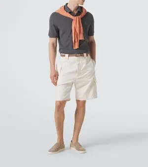 Brunello Cucinelli Chevron Suede Slip-on Shoes
