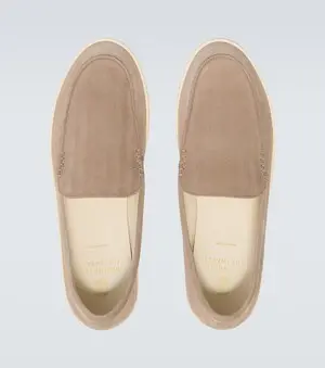 Brunello Cucinelli Chevron Suede Slip-on Shoes