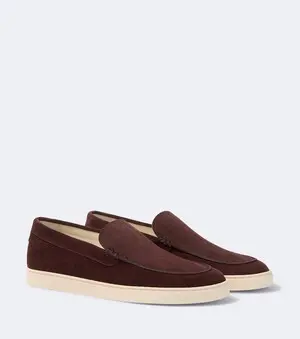 Brunello Cucinelli Chevron Suede Loafers - Brown