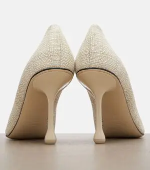 JIMMY CHOO Ixia Woven Pointed Toe Pumps