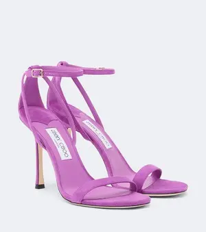 JIMMY CHOO Suede Sandals With Buckle Fastening - Purple
