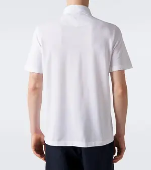 Brioni Cotton Piqué Polo Shirt - White