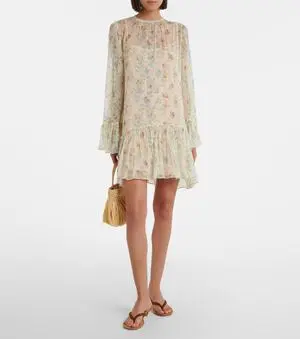 Ulla Johnson Emmeline Floral Silk Chiffon Minidress - Multicoloured