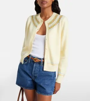 DÔEN Olympe Fair Isle Wool-blend Cardigan - Yellow