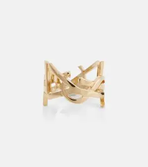 Saint Laurent Cassandre Charm Ring - Gold