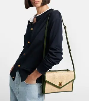 Bottega Veneta Knot Lock Raffia Top-handle Bag