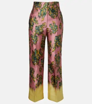 ALEMAIS Faye Floral Cropped Trousers - Pink