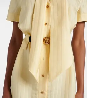 Versace Greca Jacquard Satin Shirt Dress