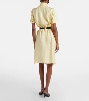 Versace Greca Jacquard Satin Shirt Dress