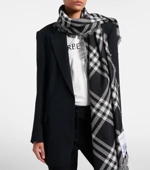 Burberry Check Wool And Silk Scarf