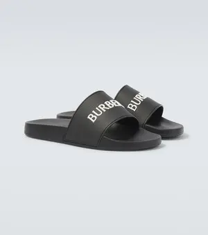Burberry Logo Slides - Black