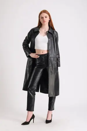 FURNIQ UK Pimlico Leather Trench Coat